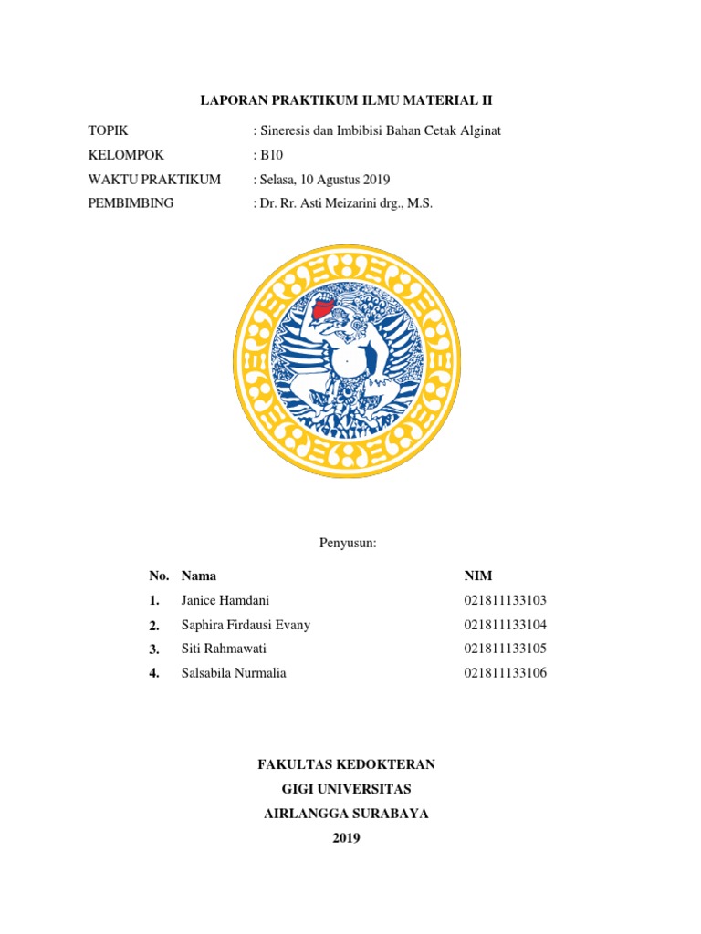 Imkg Sineresis Dan Imbibisi Alginat | PDF