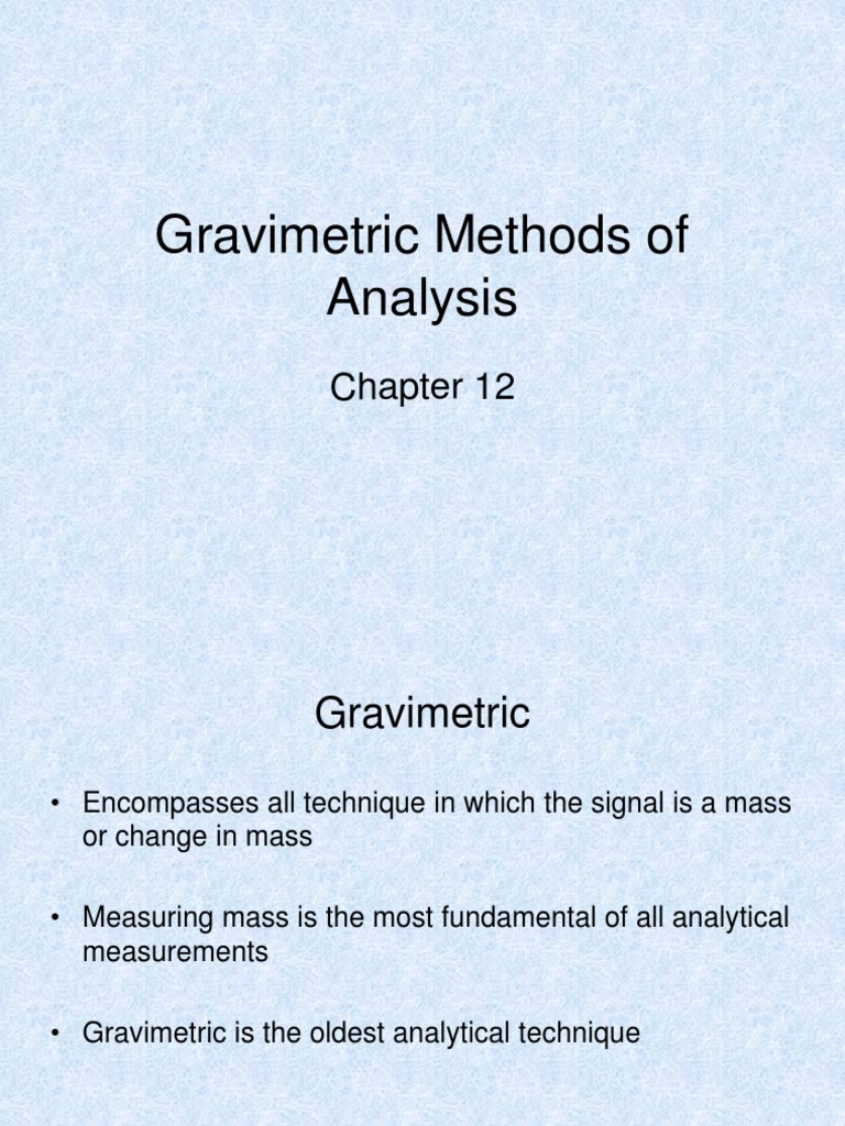 Gravimetric Methods of Analysis Overview | PDF | Solvation | Hydroxide