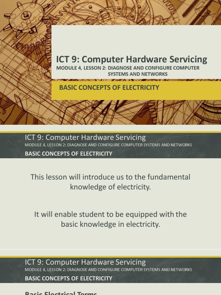 ICT 9: Computer Hardware Servicing: Basic Concepts of Electricity | PDF ...