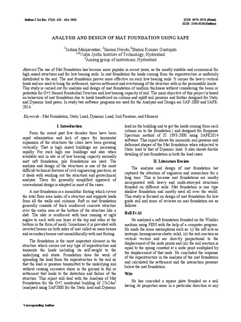 Analysis and Design of Mat Foundation Using SAFE | PDF | Foundation ...