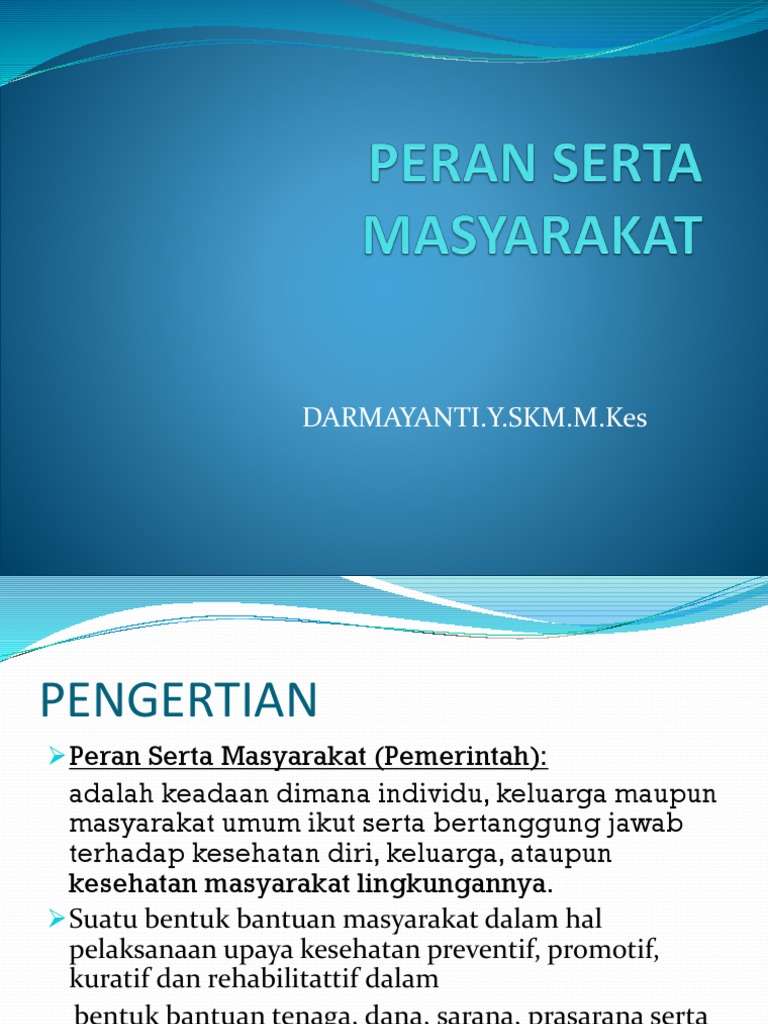 Peran Serta Masyarakat | PDF