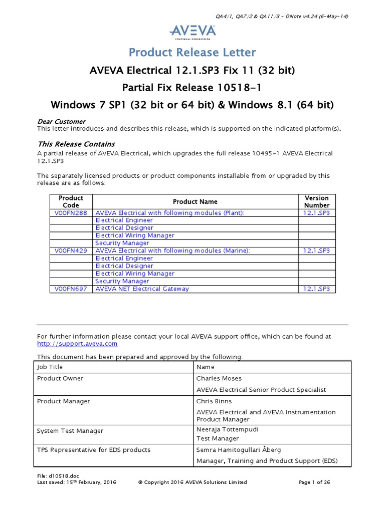 AVEVA Electrical AVEVA Electrical AVEVA Electrical AVEVA Electrical ...