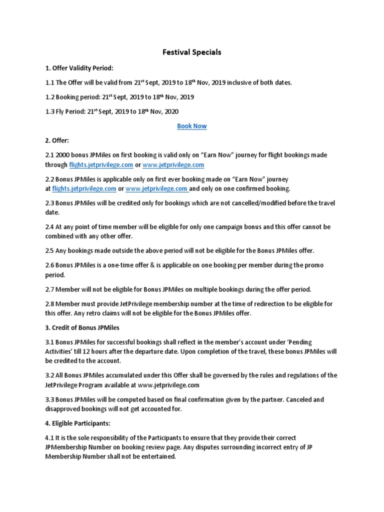 Festival Specials: 1. Offer Validity Period | PDF | Private Law ...