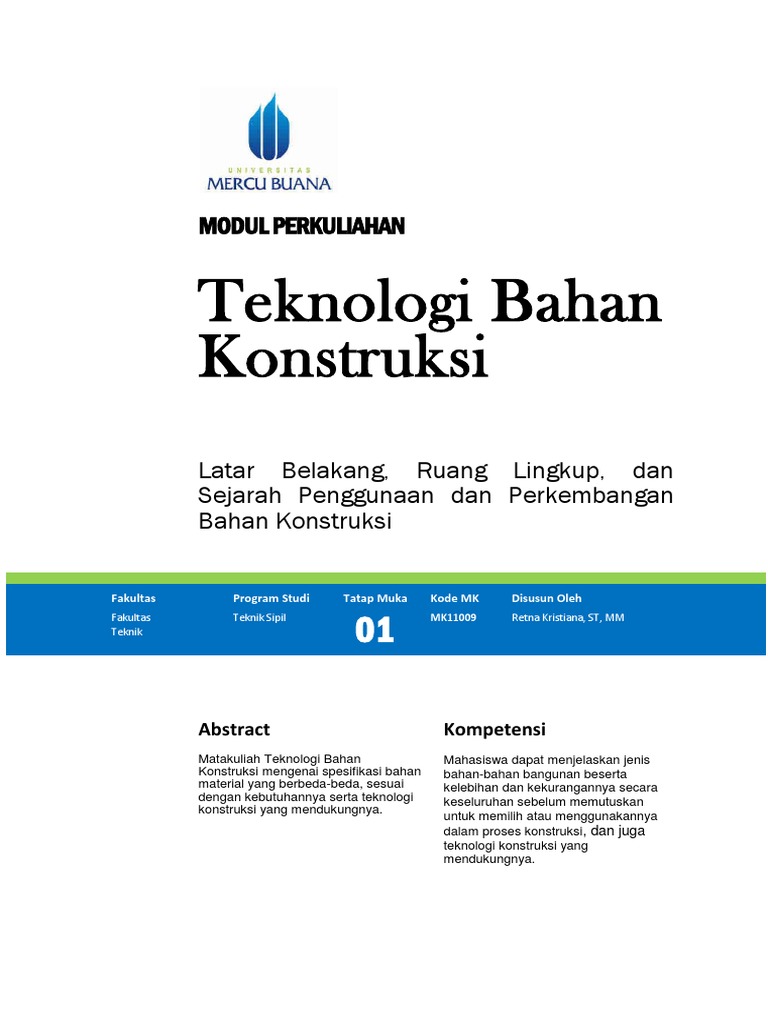 Teknologi Bahan Konstruksi | PDF