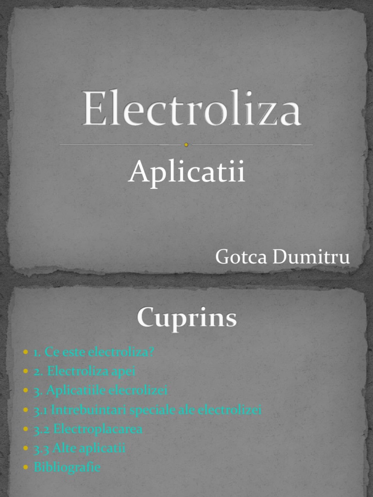 Electroliza Proiect | PDF