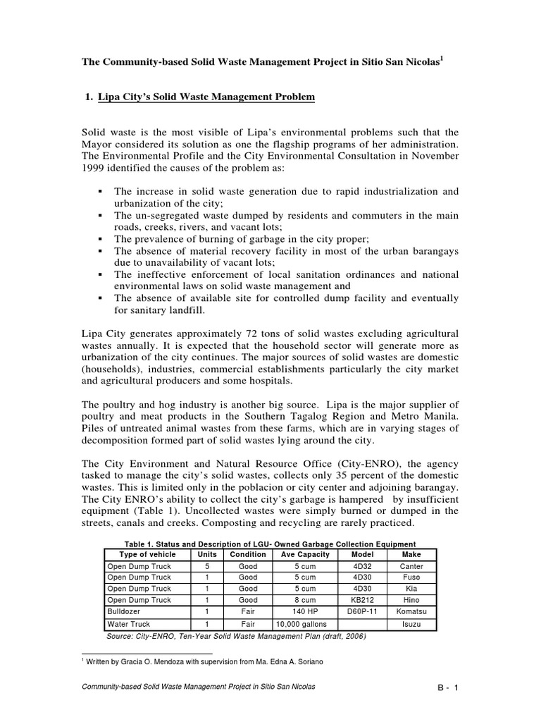 Lipa City's Solid Waste Management Initiative | PDF | Municipal Solid ...