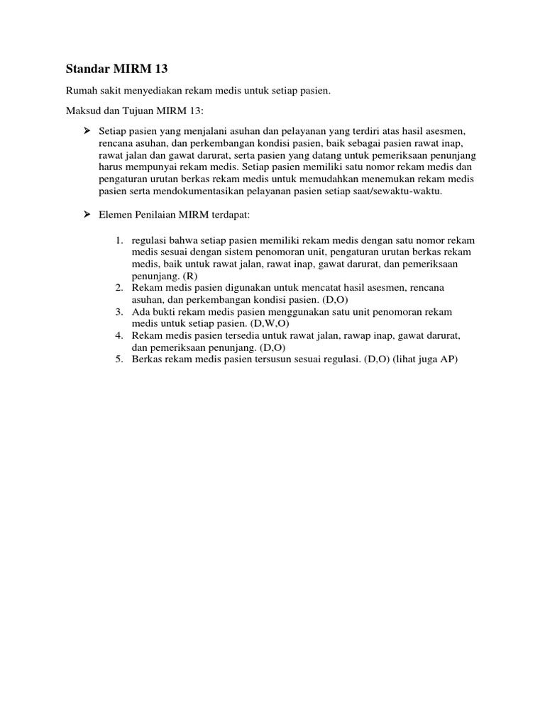 Standar Mirm 13 (Inayah) | PDF