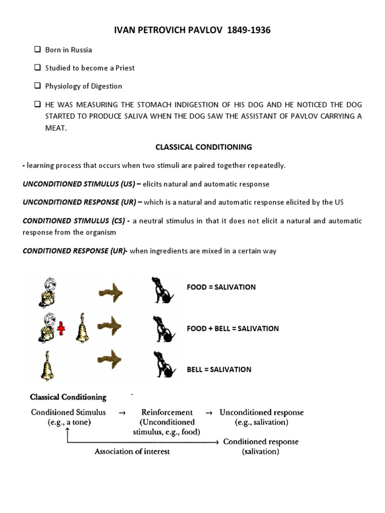 Ivan Petrovich Pavlov 1849-1936: Classical Conditioning | PDF ...