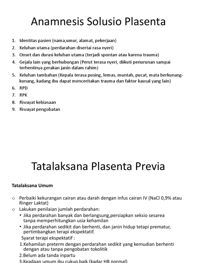 Solusio Plasenta | PDF