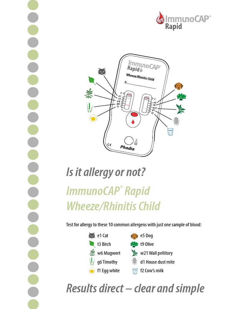 Product Sheet ImmunoCAP Rapid Wheeze Rhinitis Child | PDF | Allergy ...