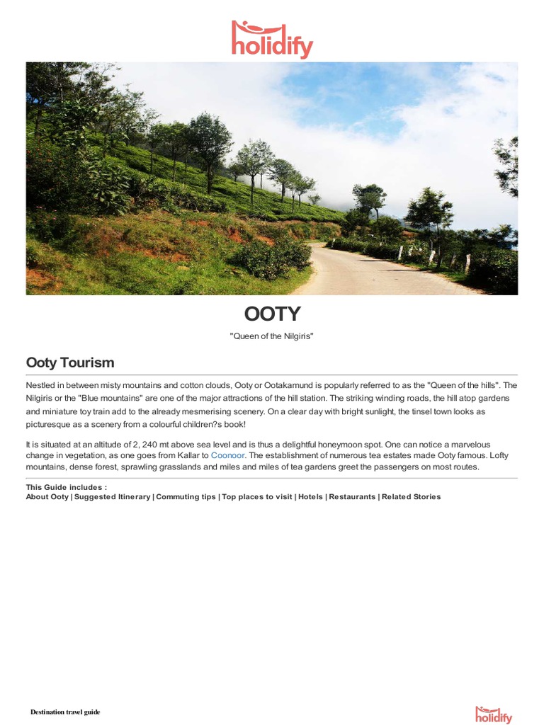 OOTY Tourist Guide PDF | PDF | Nature