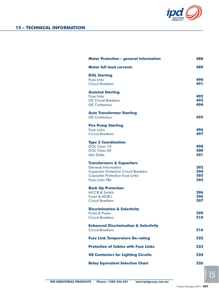 Technical Information For Motor Protection IPD | PDF | Fuse (Electrical ...
