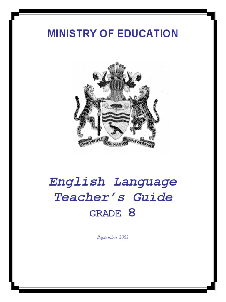 Ministry English Teacher's Guide Grade 8 | PDF | Learning | Teachers