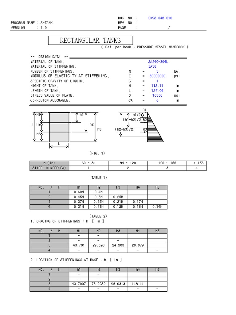 Tank Calculation | PDF | Deformation (Mechanics) | Physical Quantities