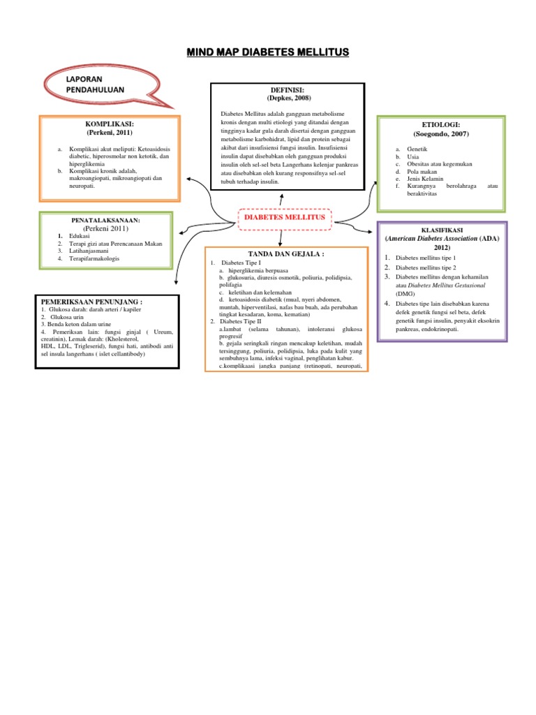 Peta Pikiran Diabetes Mellitus | PDF | Kesehatan Holistik