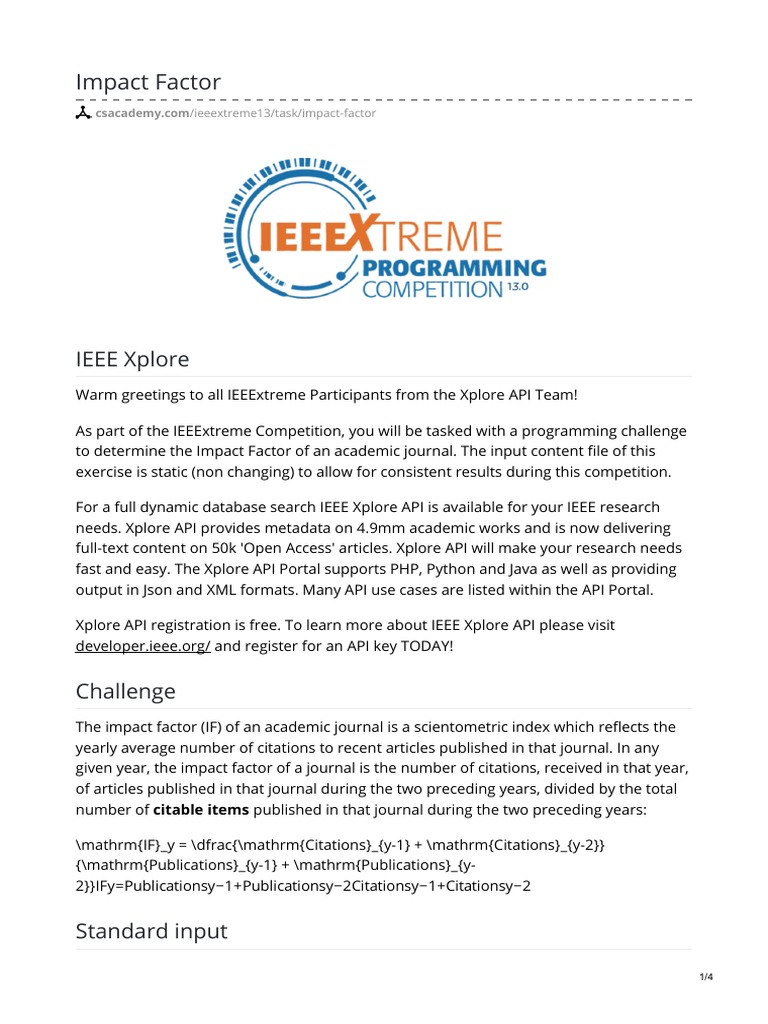 Impact Factor: IEEE Xplore | Download Free PDF | Application Programming Interface | Citation