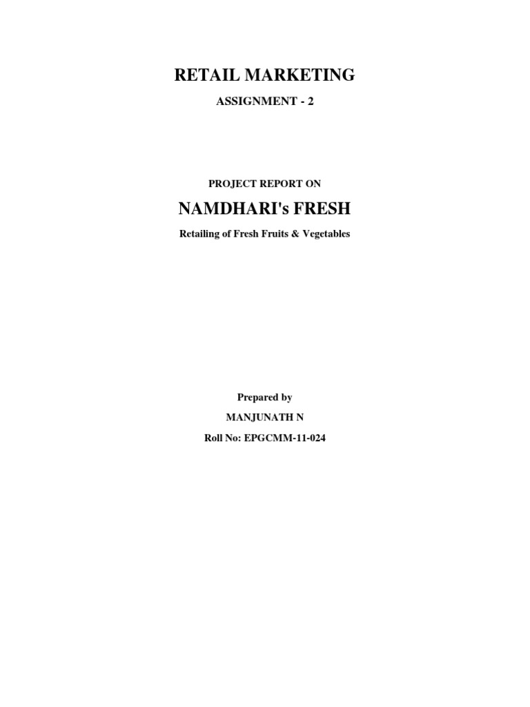 Retail Marketing - Namdharis Fresh | PDF | Supermarket | Retail