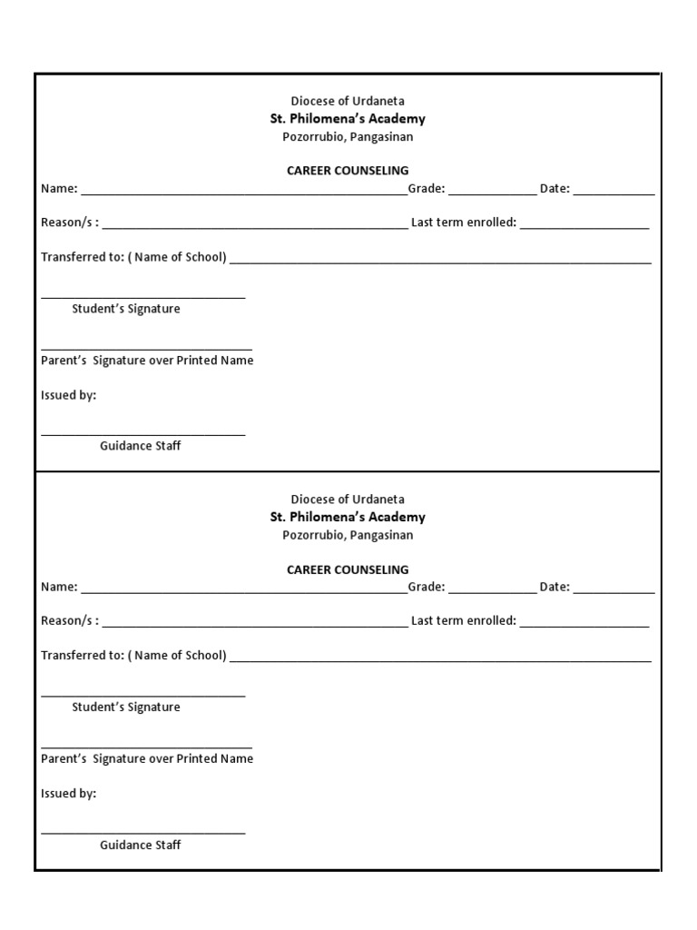 Career Counseling Form Template | PDF | Career & Growth