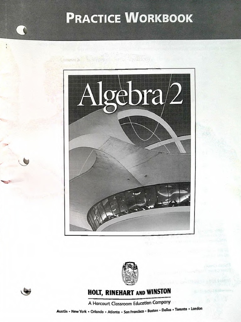 9780030540844 Algebra 2 Practice Workbook | Equations | Function ...