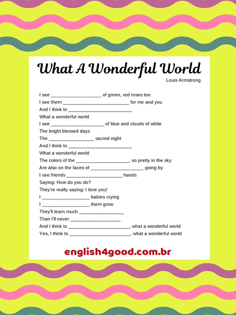 Activities for "What a Wonderful World" | PDF