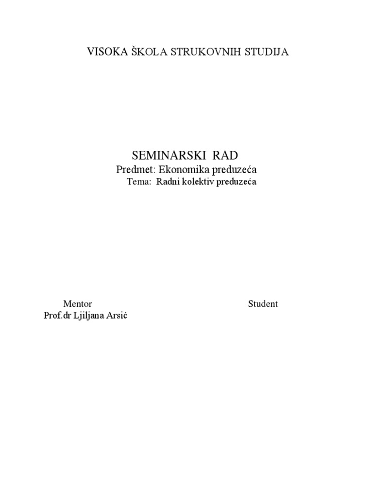 Seminarski Rad | PDF