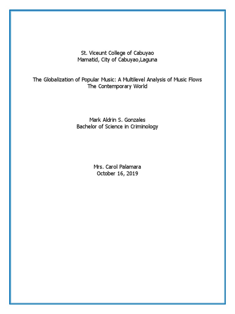 The Globalization of Popular Music: A Multilevel Analysis of Music ...