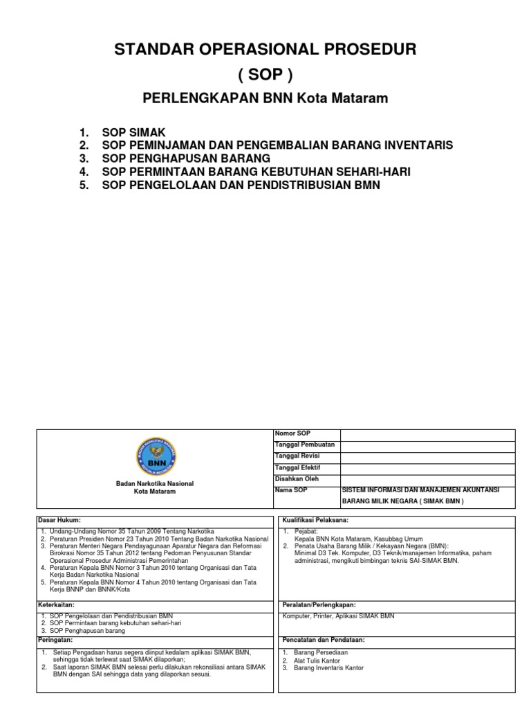 Sop BMN | PDF