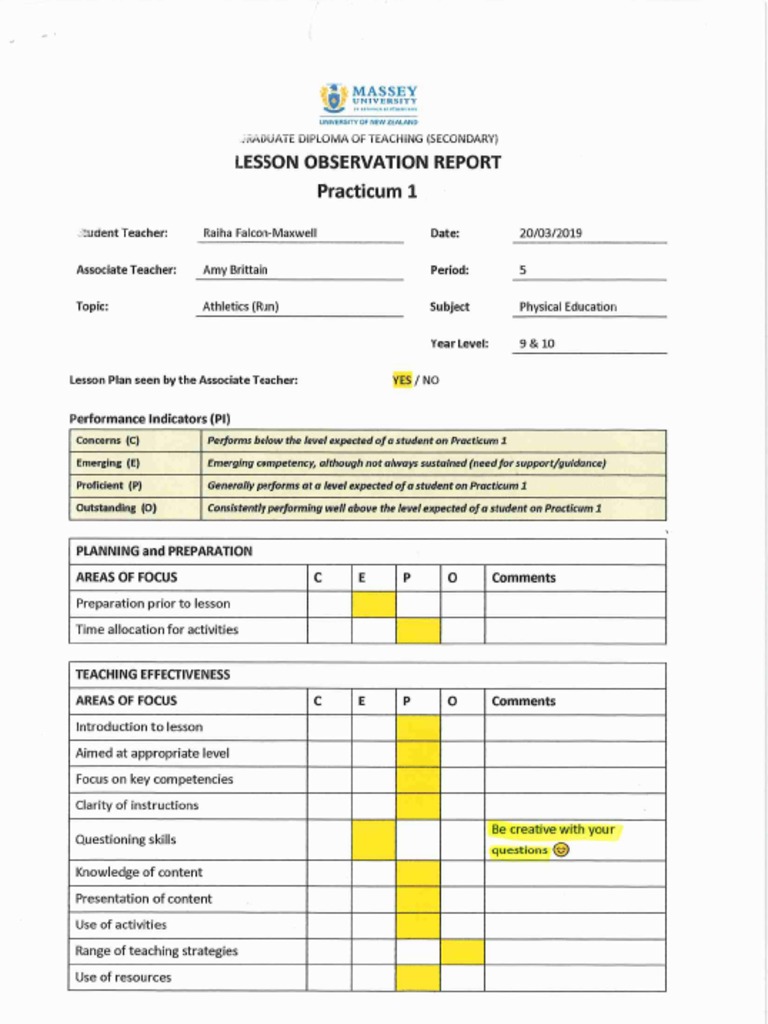 Lesson Observations | PDF | Educational Assessment | Teachers