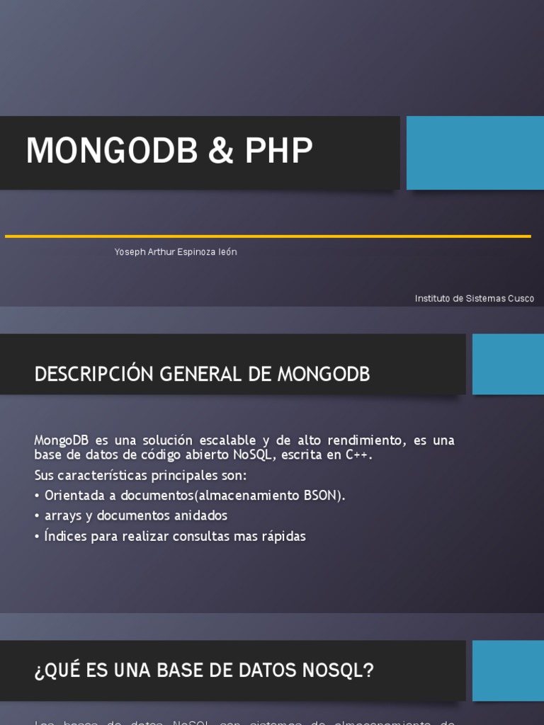Mongobd y PHP | PDF | Mongo Db | No Sql