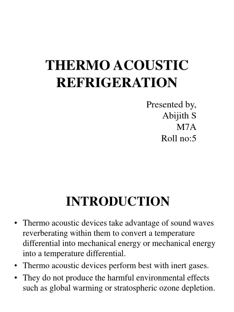 Thermo Acoustic Refrigeration | PDF | Loudspeaker | Resonance