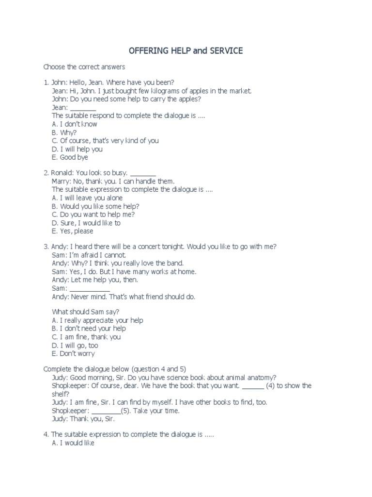 Offering Help And Service PDF