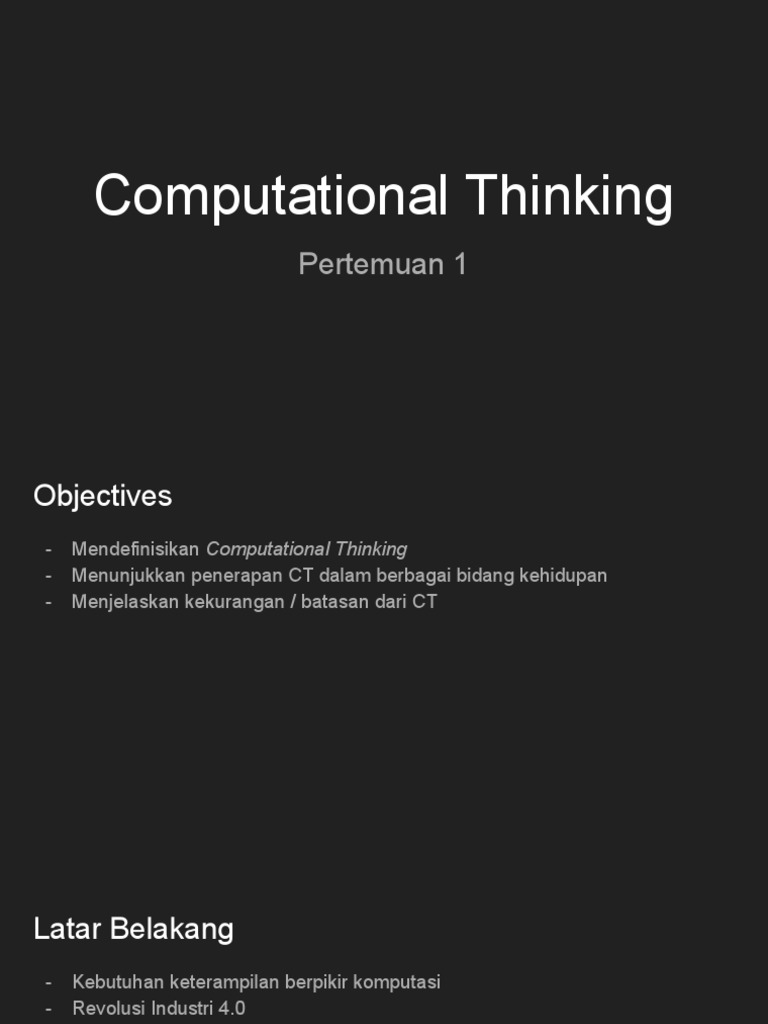 CT 01 - Computational Thinking | PDF | Thought | Computing