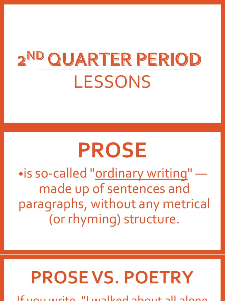 Elements of Prose and Literary Devices Lecture | PDF | Metaphor | Prose