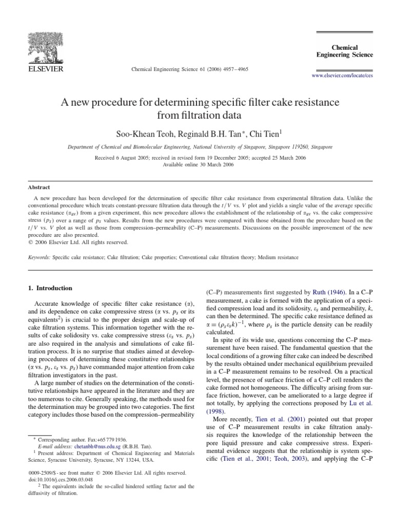 A New Procedure Determining Specific Filter Cake Pdf Download Free