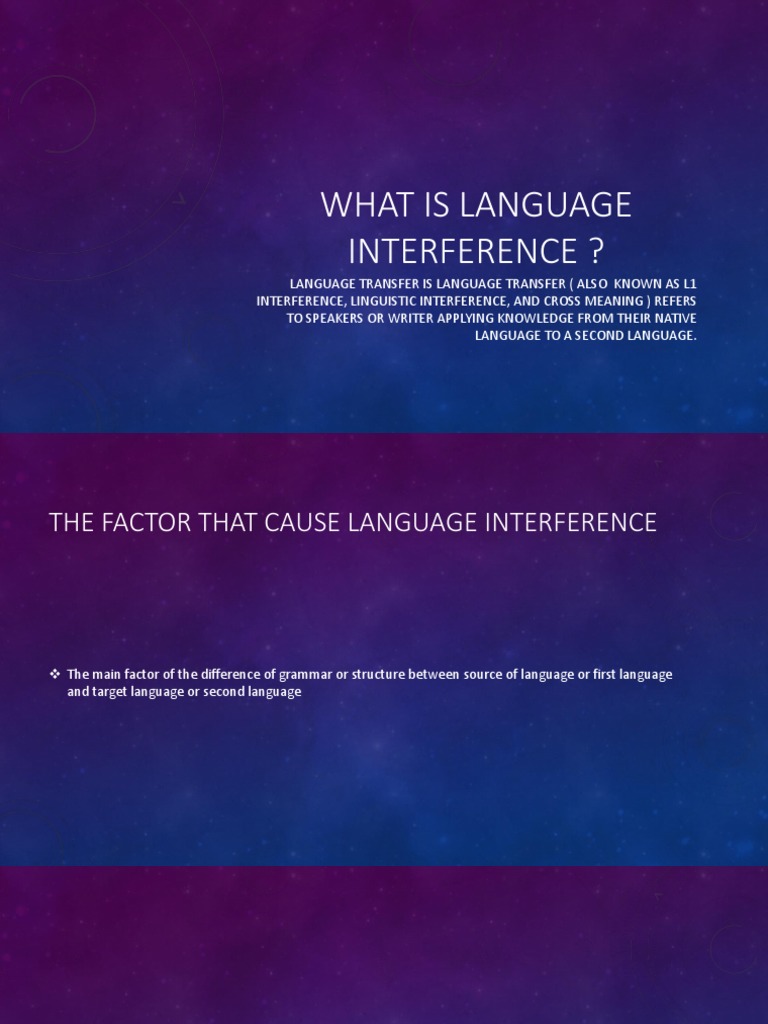 What Is Language Interference ? | PDF