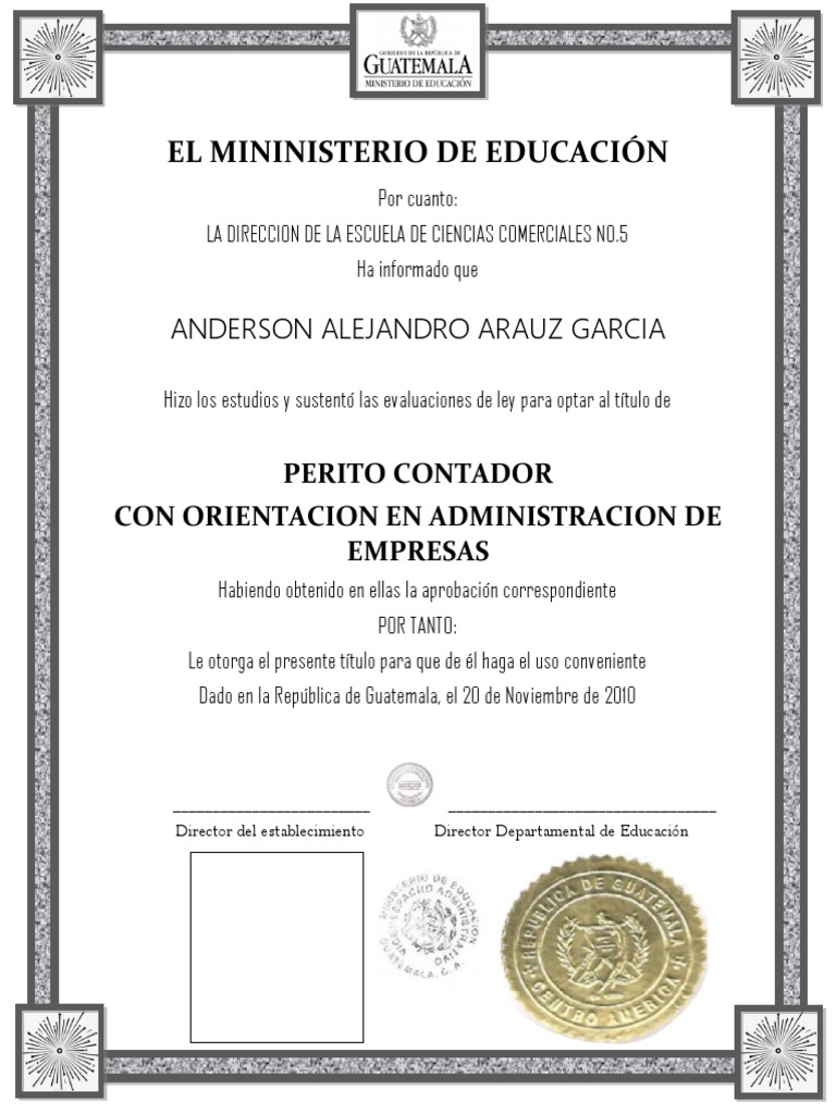 Diploma de Perito Contador | PDF