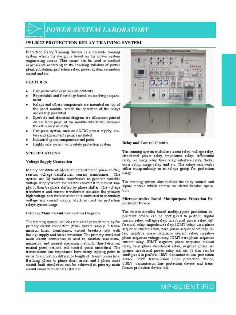 Protection Relay Training System Overview | PDF | Electric Power System | Relay
