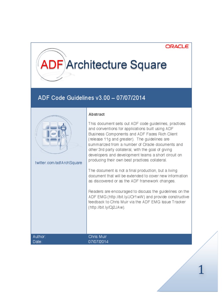 Adf Code Guidelines | PDF | Xml | Oracle Database