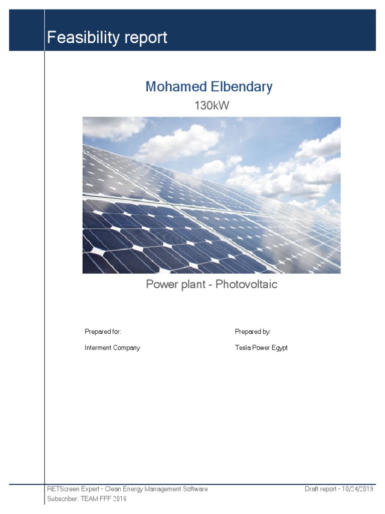 RETScreen Expert - Feasibility Report | PDF | Net Present Value | Revenue