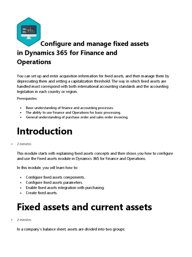D365 Configure and Manage Fixed Assets in Dynamics 365 For Finance and ...
