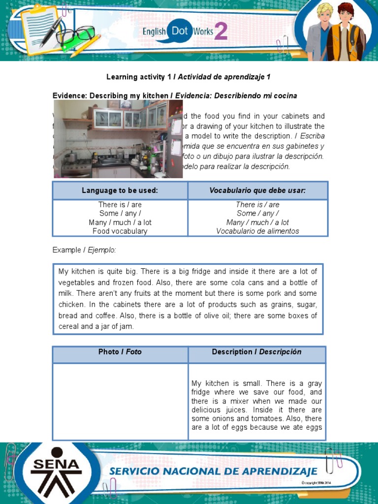 Describe Your Kitchen Activity | PDF | Food And Drink | Cooking