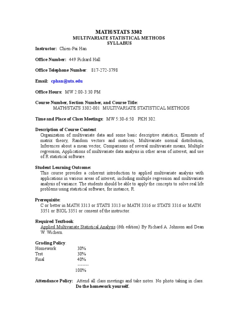3302 Syl 16S | PDF | Title Ix | Statistics