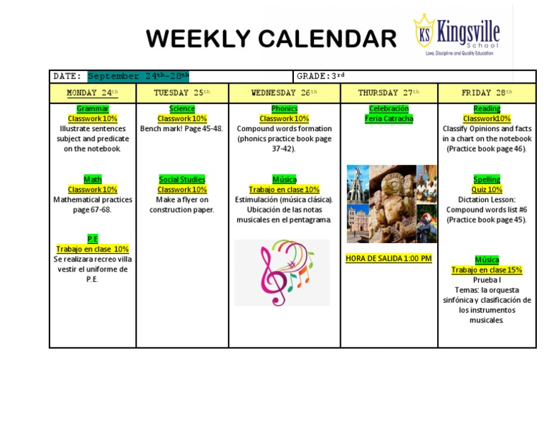 Understanding 3rd Grade Weekly Tasks | PDF | Leisure