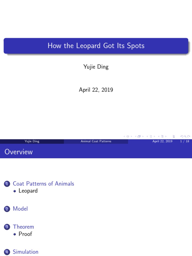 How Leopards Got Their Spots - Reaction Diffusion Model Explains Animal ...