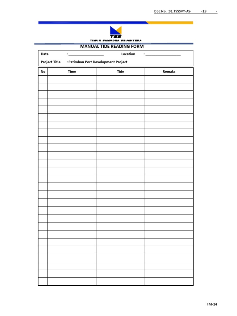 Manual Tide Reading Form | PDF