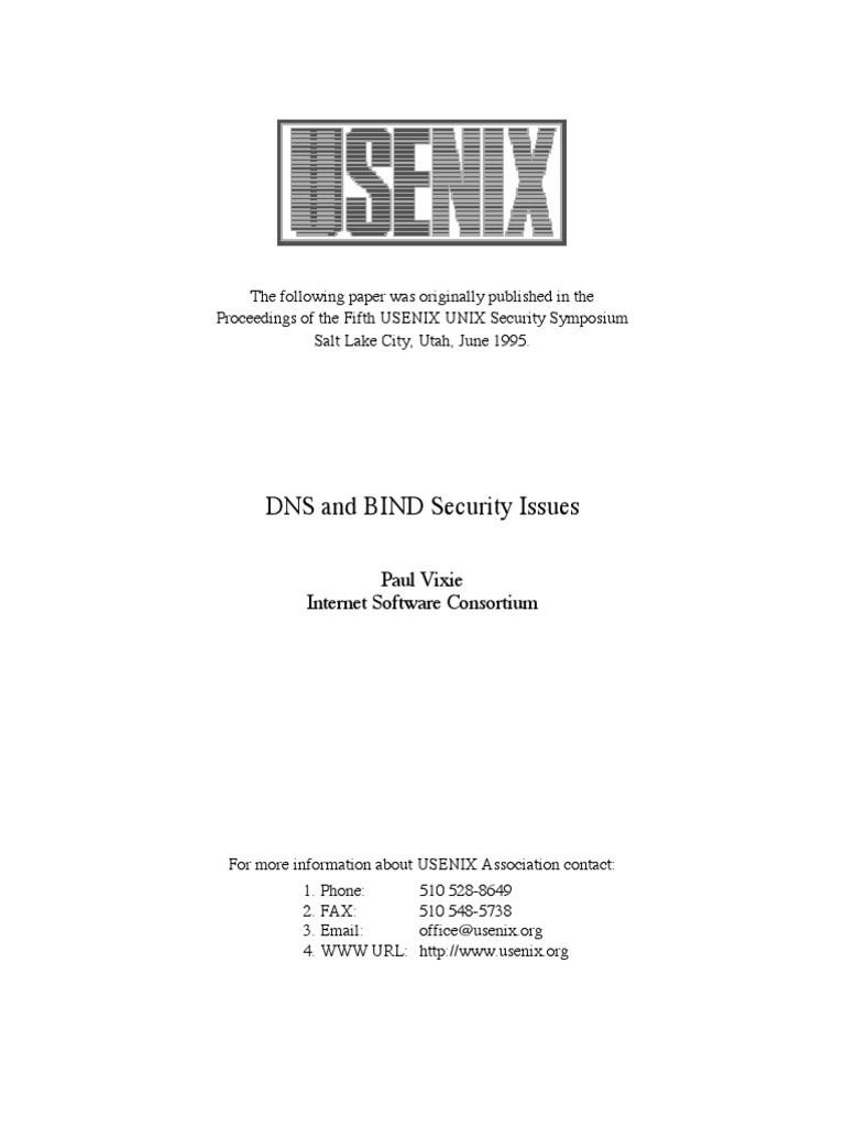 DNS and BIND Security Issues | PDF | Domain Name System | Port (Computer Networking)