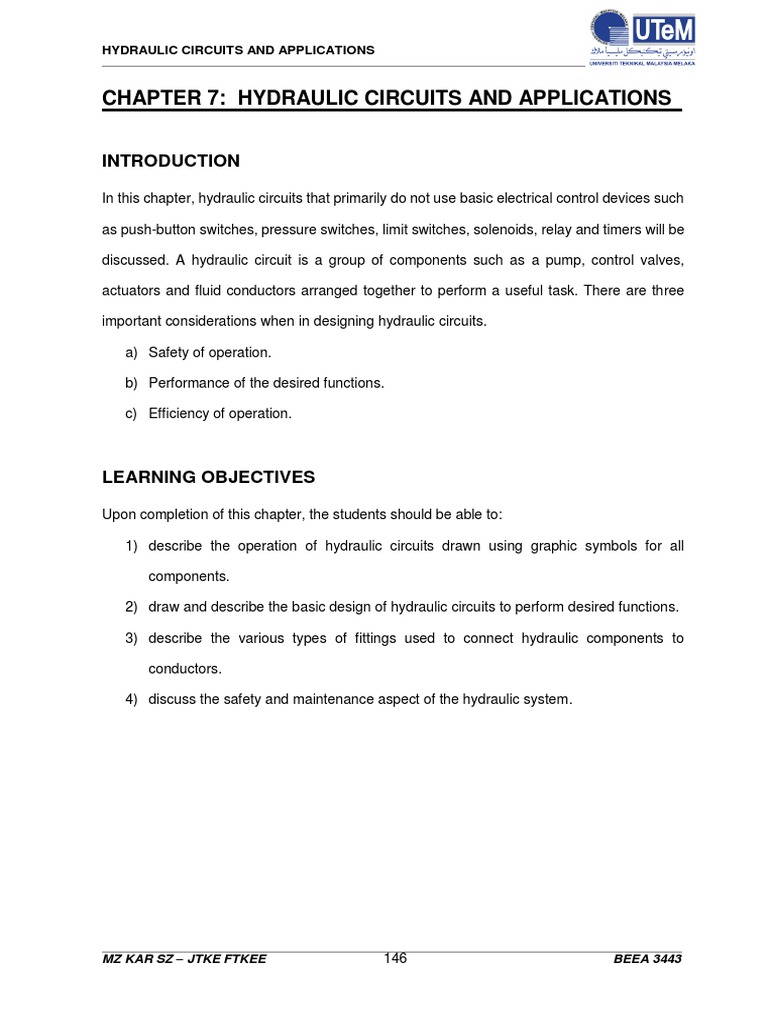 Hydraulic Circuits and Applications | PDF | Pipe (Fluid Conveyance) | Valve