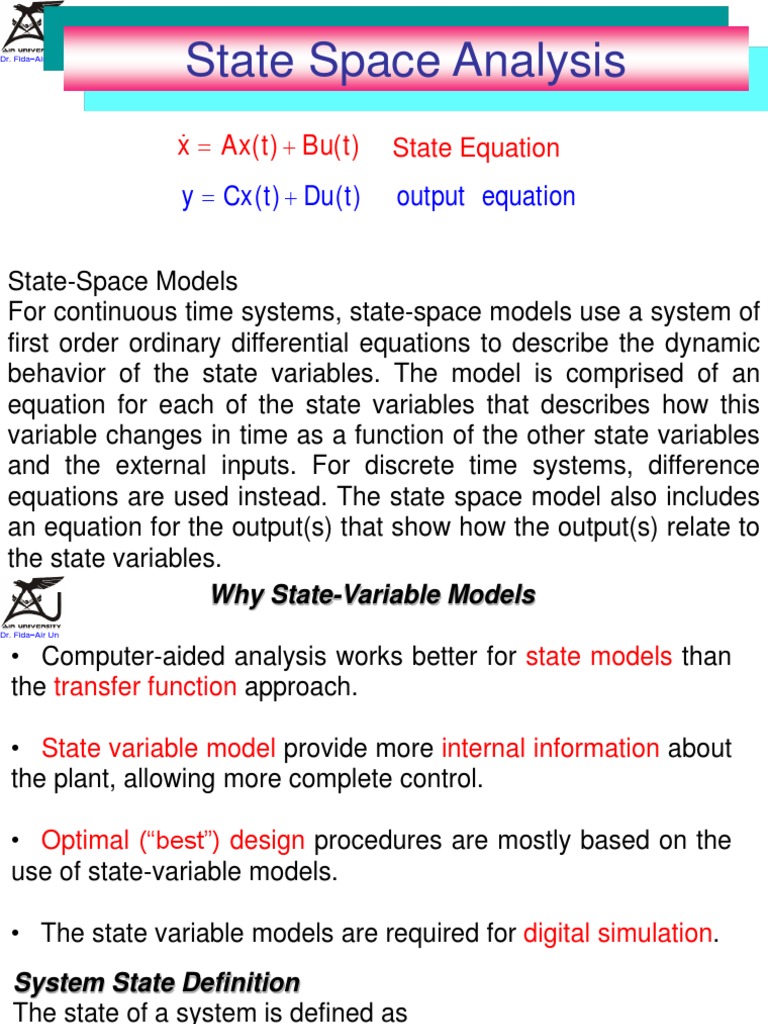 State-Space Models in Control Systems | PDF | Teaching Mathematics ...