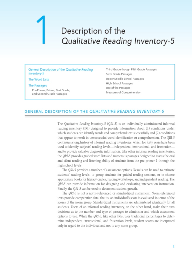 Qri 5 PDF | PDF | Reading Comprehension | Narrative
