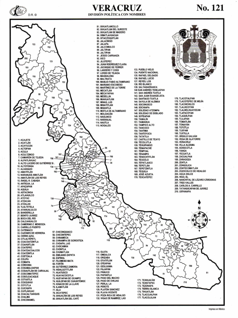 Mapa de Veracruz Con Nombres
